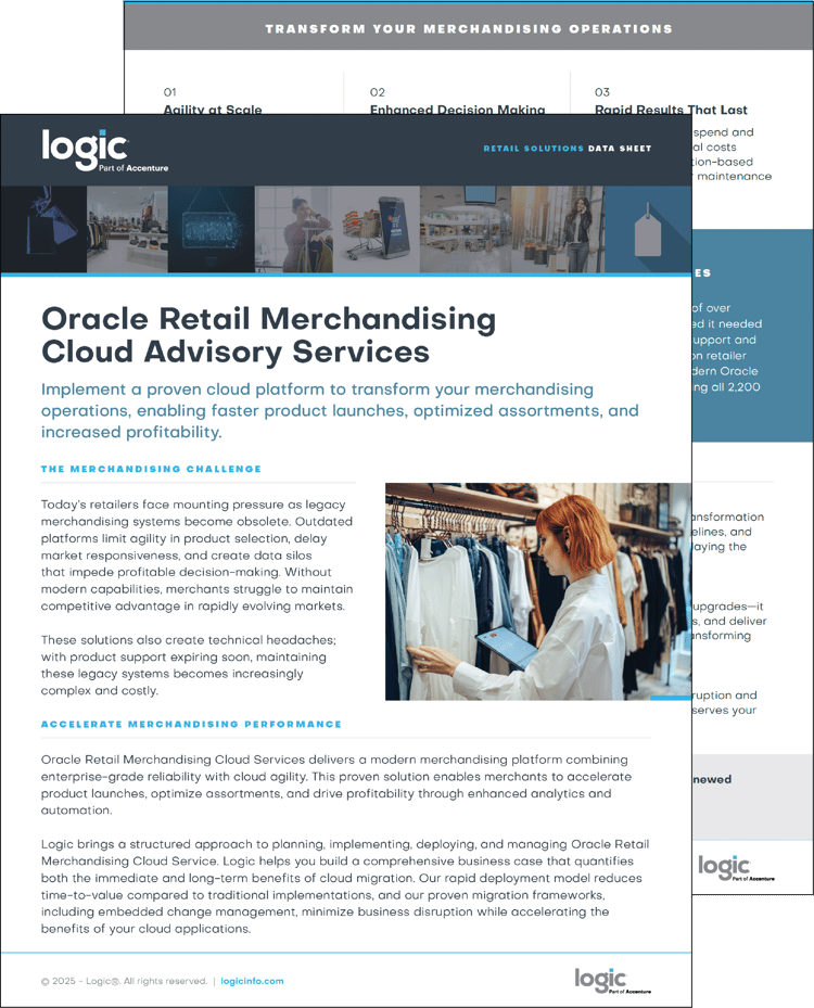 Logic | Datasheet: Oracle Retail Merchandising Cloud Advisory Services